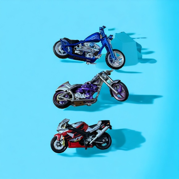 Toys | 3 Bikes Funline 204 West Coast Choppers Jesse James And Honda ...